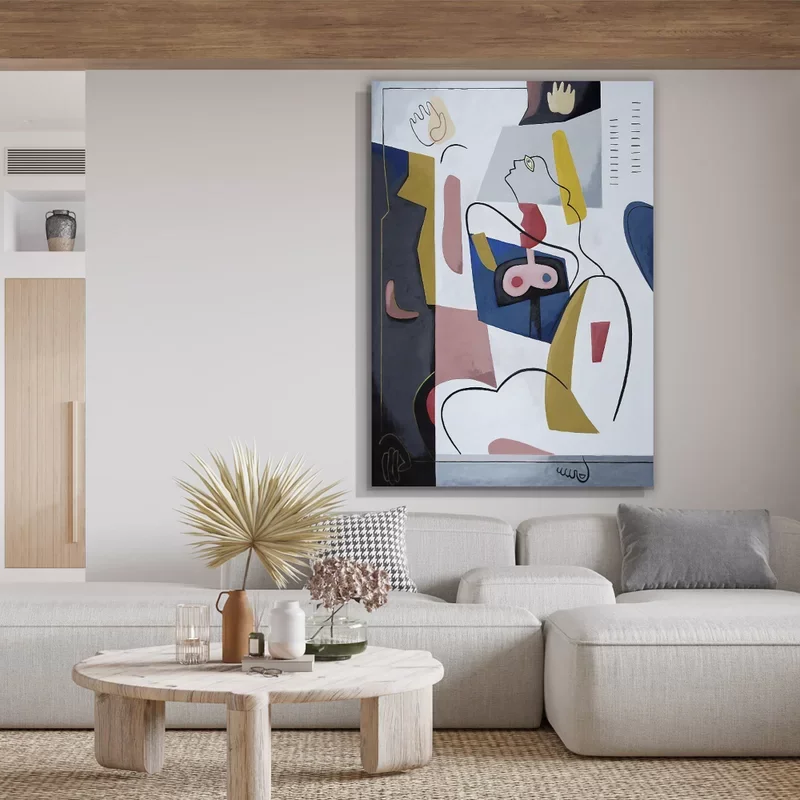 Tela Decorativa Grande Abstrato paz - 60cm x 90cm