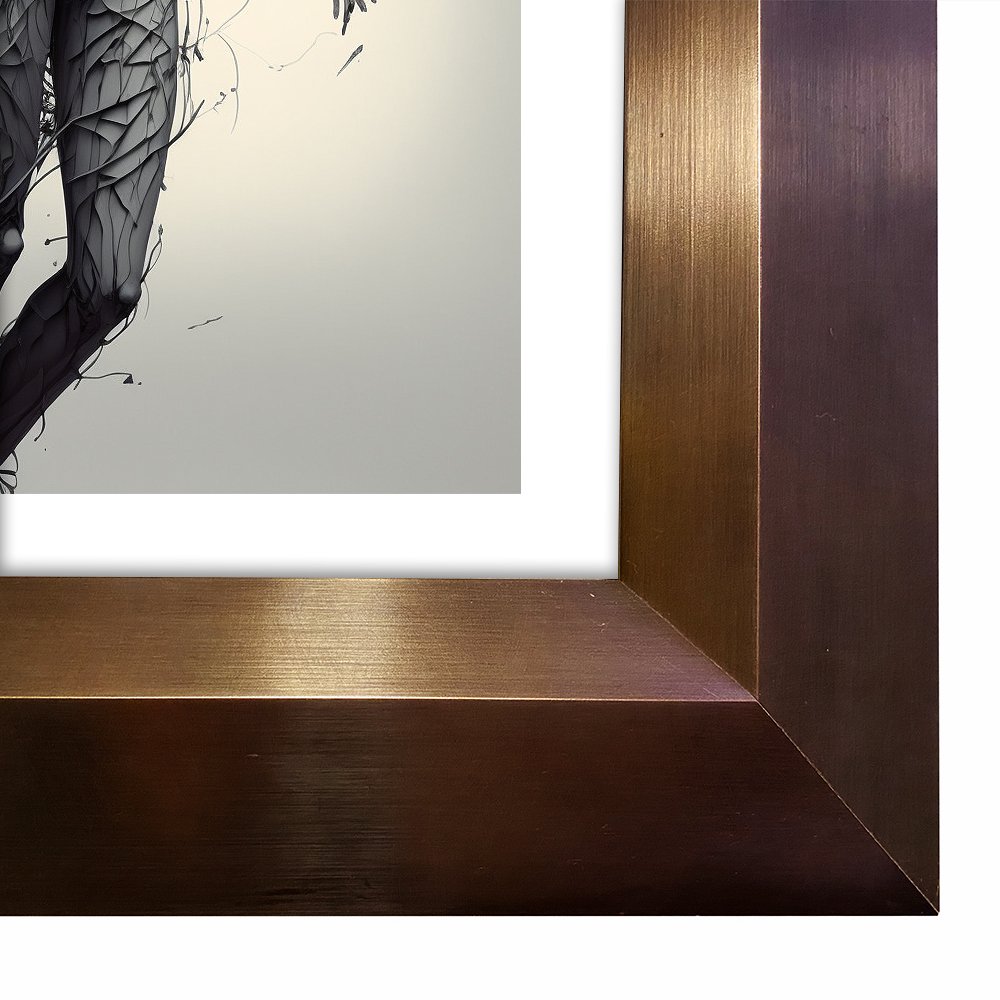 Quadro Moldura Premium Bronze Raízes Mulher