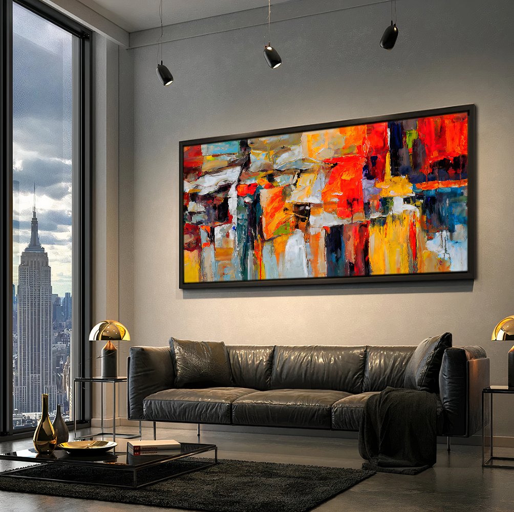 Quadro Decorativo Abstrato Full Color Luxo