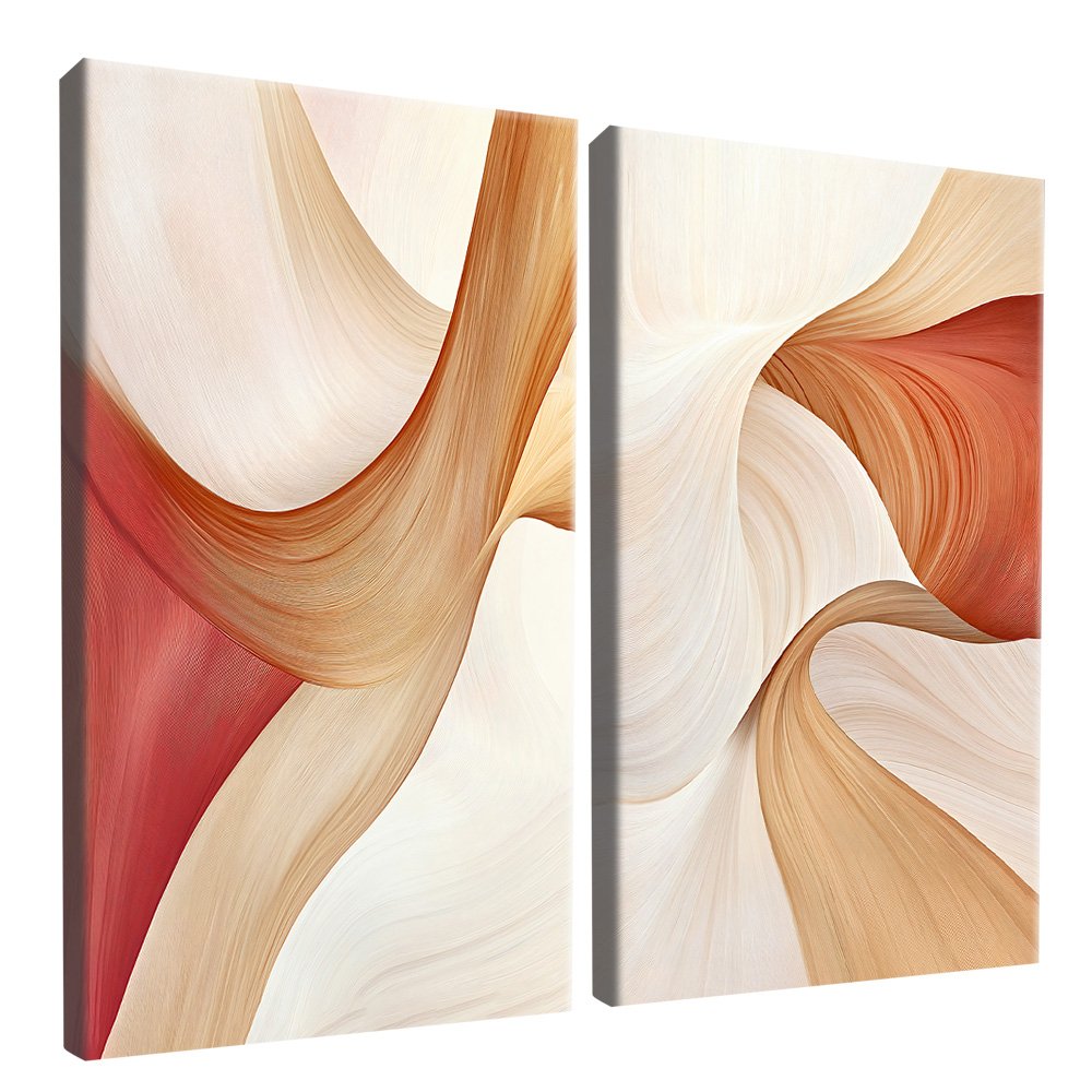 Quadros Decorativo Duo Painel Flow Laranja V2345