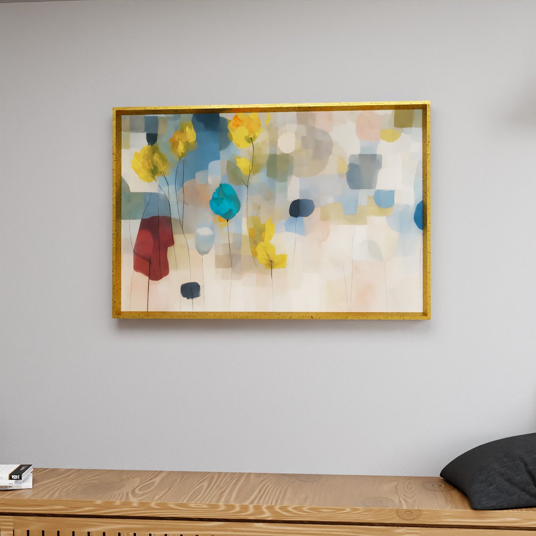 Quadro Moldura Côncava Floral Mosaico FMV2531