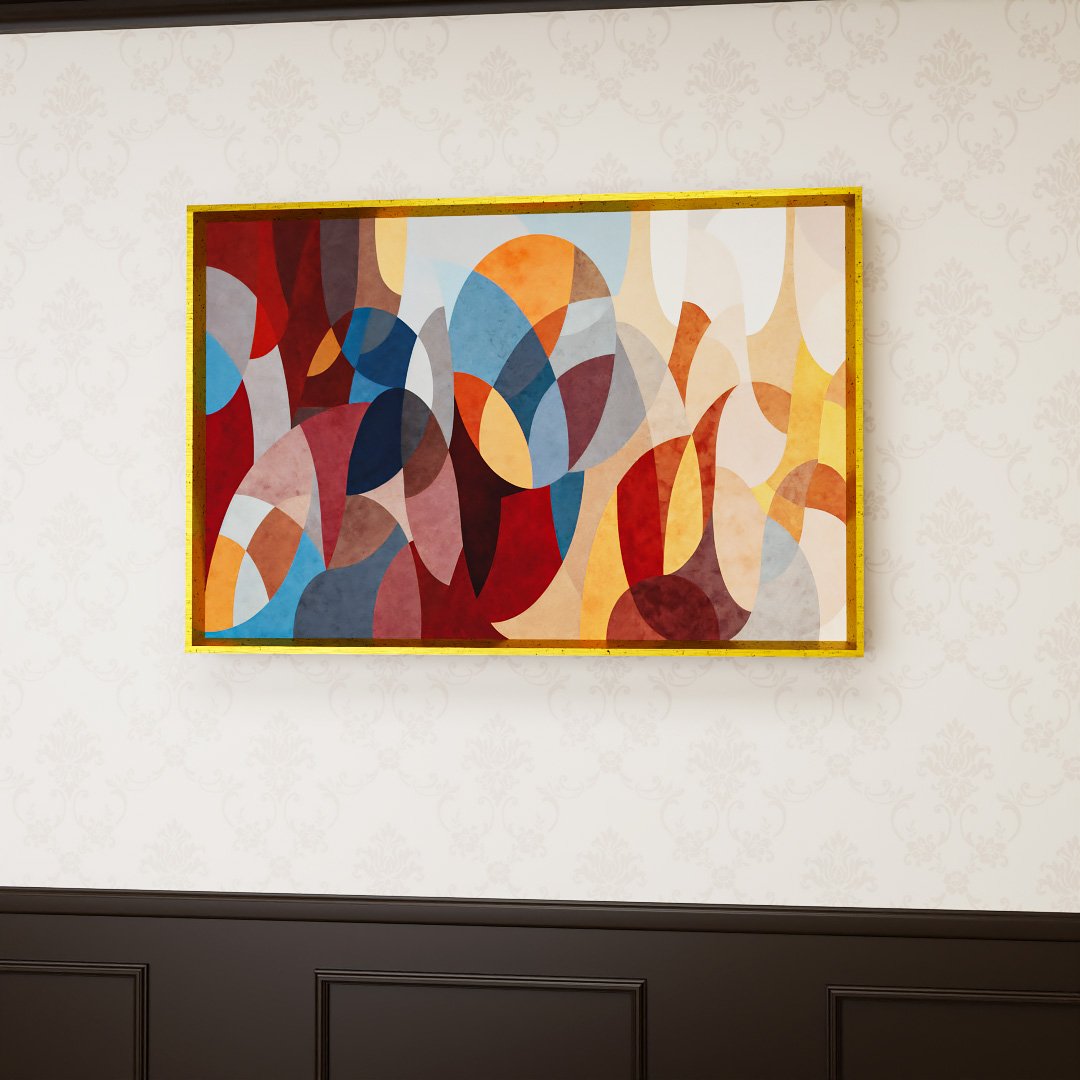 Quadro Moldura Côncava Mosaico Abstrato MAV2535
