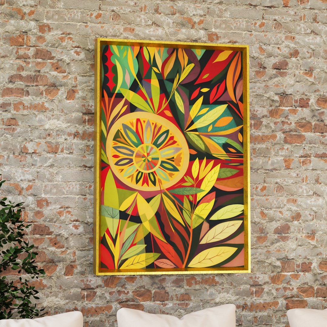 Quadro Moldura Côncava Mulher e Florais MFV2542