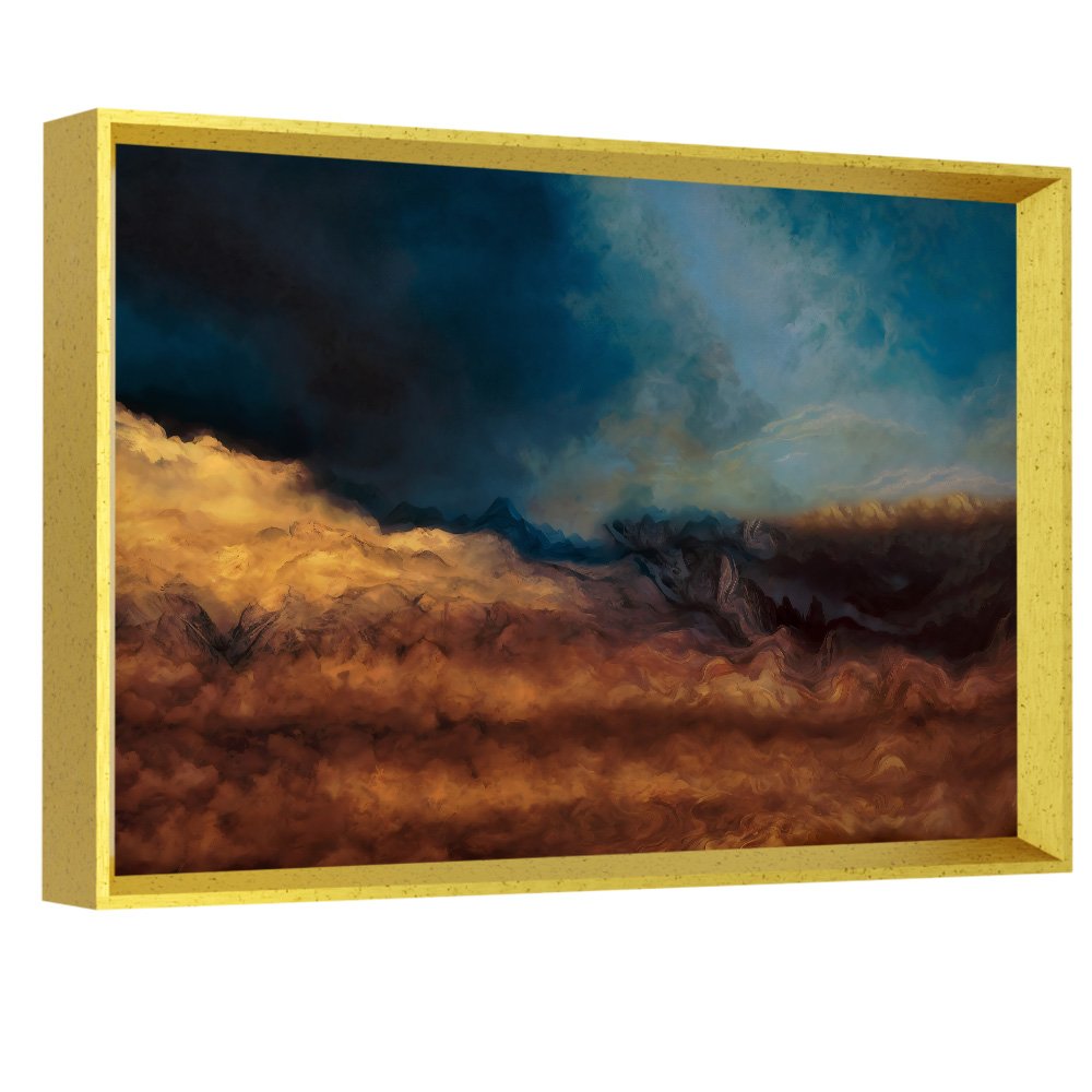 Quadro Moldura Côncava Pintura Pastagens Antigas PPAV2548