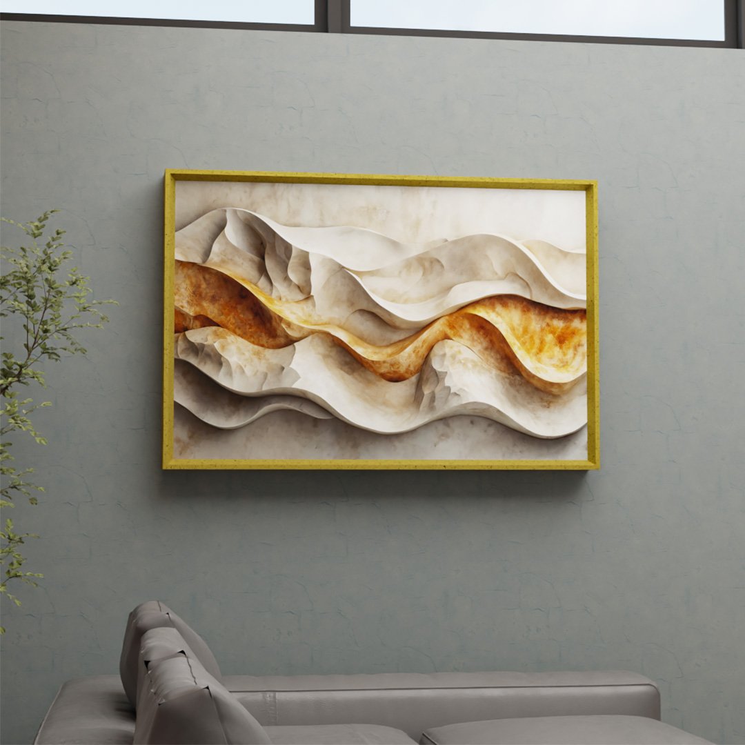 Quadro Moldura Côncava Elementos Abstratos