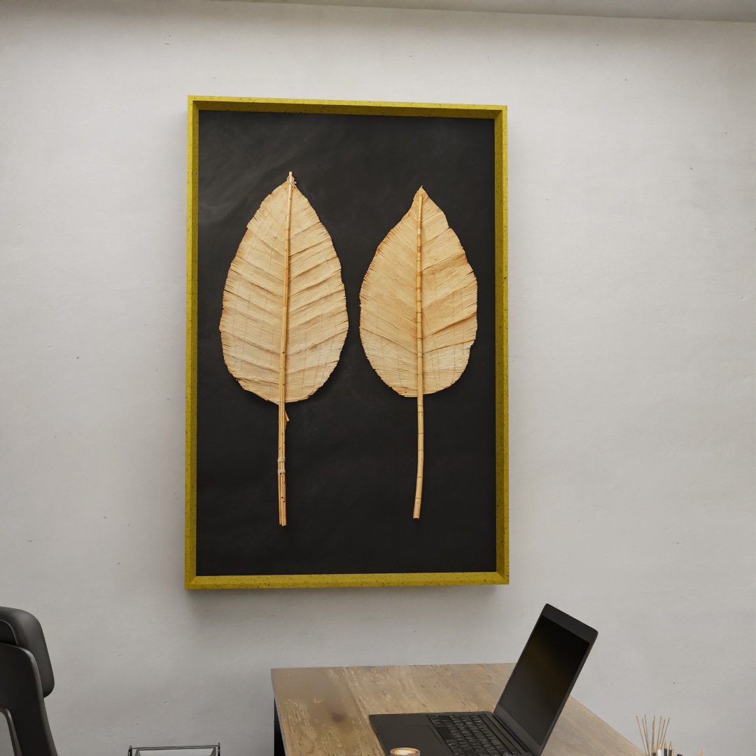 Quadro Moldura Côncava Conceitual Folhas V2714