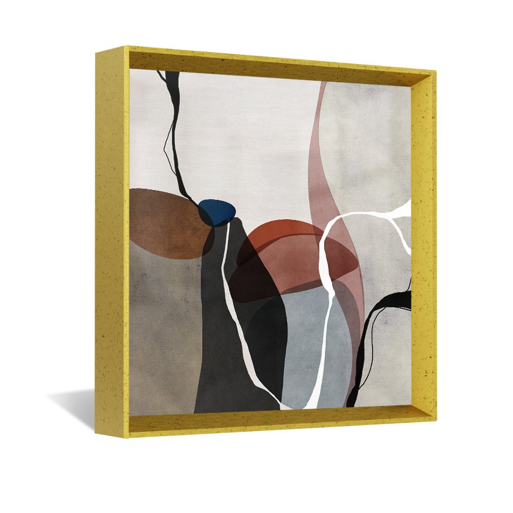 Quadro Quadrado Moldura Côncava Painel Abstrato