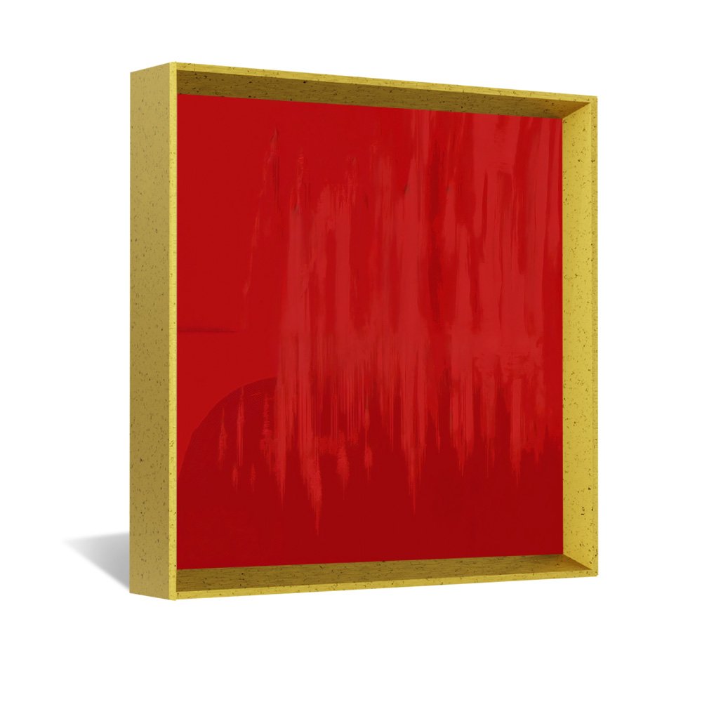 Quadro Quadrado Moldura Côncava Pintura Painel Vermelho