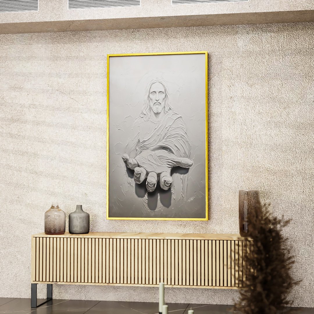 Quadro Decorativo Segure na mão de Cristo 3D V2966